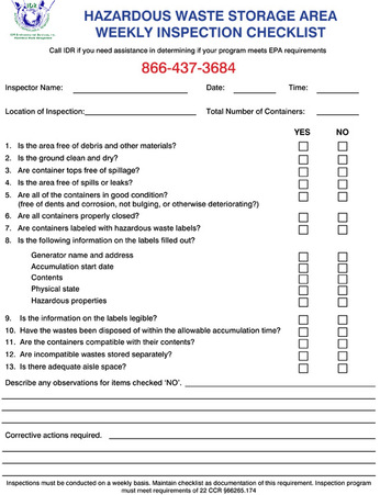 You Should Be Doing This Now! | Hazardous Waste Weekly Checklist