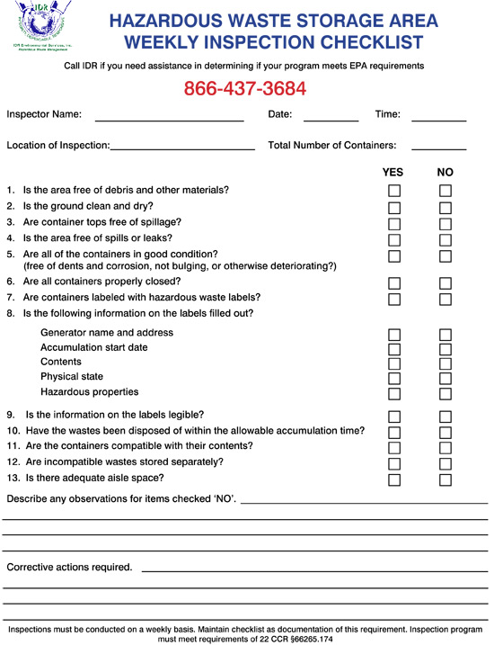 You Should Be Doing This Now! | Hazardous Waste Weekly Checklist