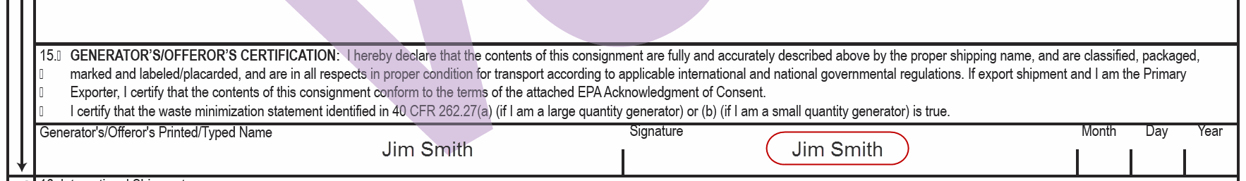 Uniform Hazardous Waste Manifest Fines